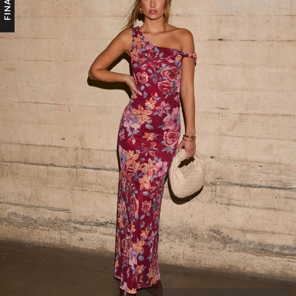 Vici | Dresses | Allisan Twisted One Shoulder Floral Maxi Dress | Poshmark